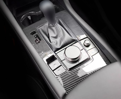 Carbon Fiber Gear Shift Box Panel Cover Trim For 2019-2023 Mazda 3 ...