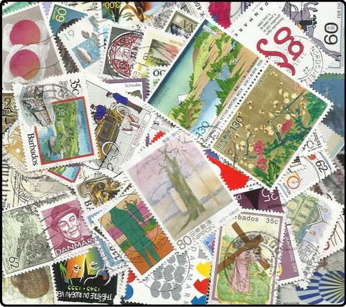 150 Worldwide Stamps Lot Mixture All Different Large Medium and Small ...
