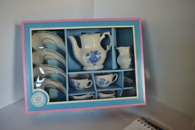 Vintage China PORCELAIN TEA SET Kahla Flower Blue White | eBay