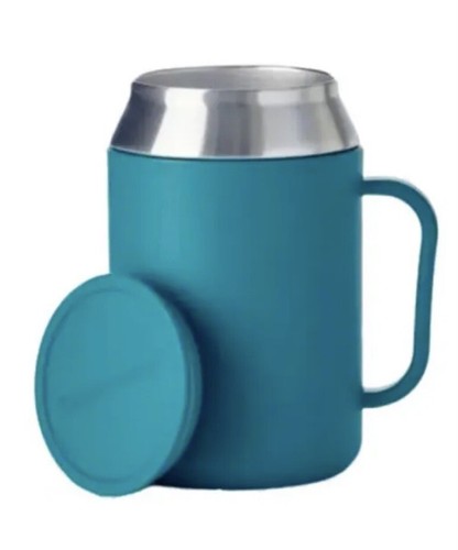 Tupperware Insulated Coffee Mug 400ml Peacock Blue - Lid Hot or Cold ...