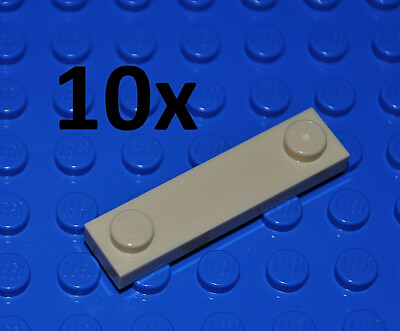 LEGO PARTS - 10X TAN TILES STUD AT END/1X4 STUDS/SAND/BEIGE SMOOTH FLAT ...