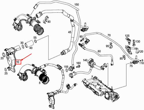 MERCEDES-BENZ GLC X253 Engine Oil Separator A2700104203 NEW GENUINE ...