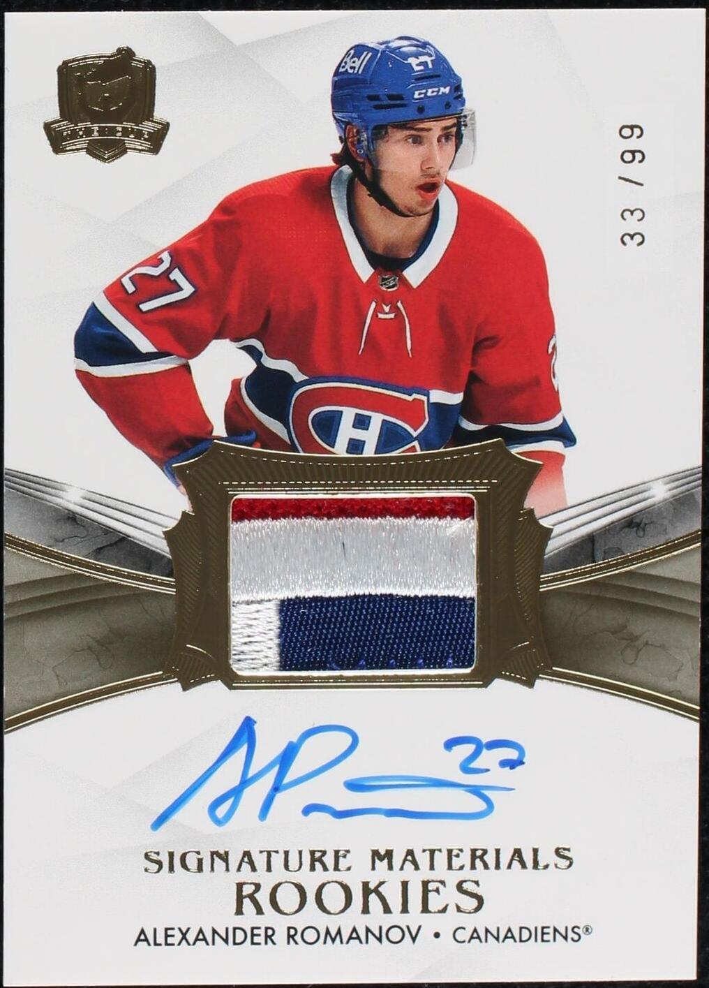 2020-21 Upper Deck The Cup - Signature Materials Alexander Romanov #SP ...