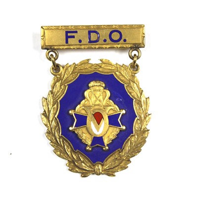 VASA ORDER VO GOLD PIN BACK BADGE PATRIOTIC MASONIC FRATERNAL BADGE F.D ...