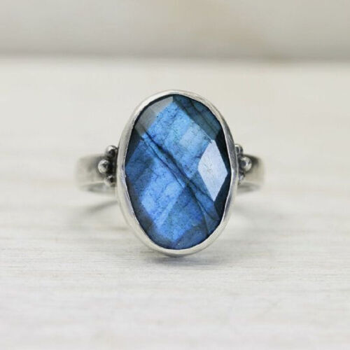 Labradorite Stone Ring Solid 925 Silver Statement Birthday Ring All ...