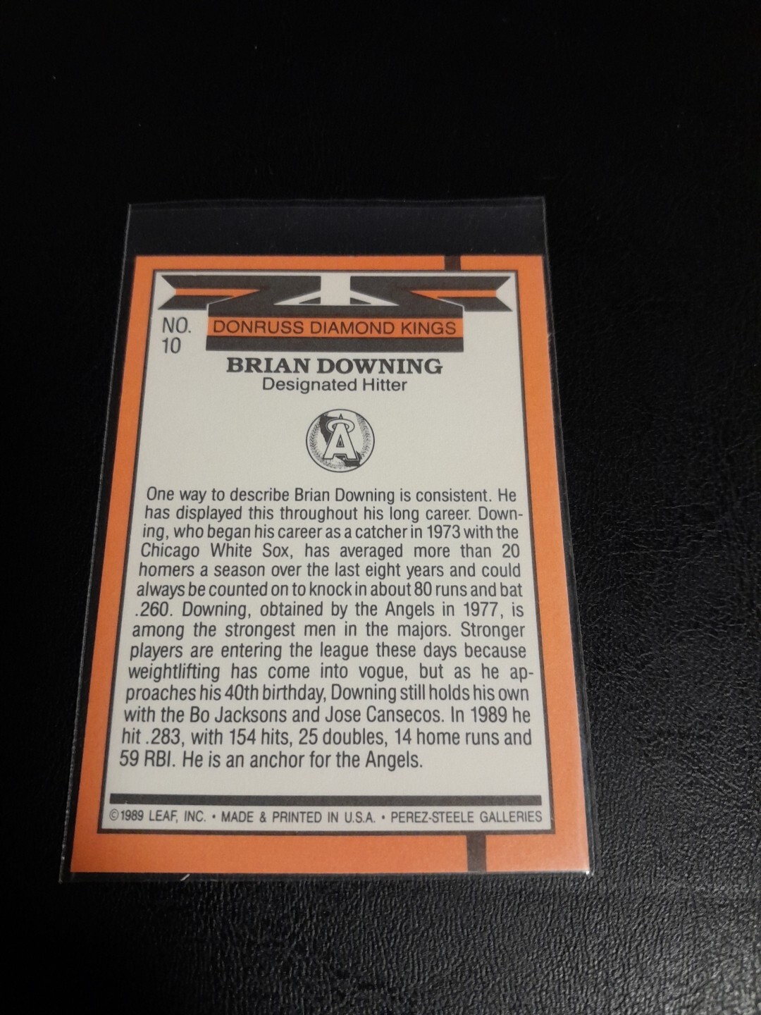 Brian Downing, California Angels, 1989 Donruss Diamond Kings Baseball ...