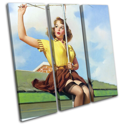 Vintage Girl Poster Sexy Retro Pin-ups TREBLE CANVAS WALL ART Picture ...