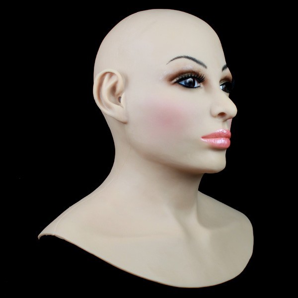 Realistic Silicone Female Face Mask Regular Make-up for Cosplay Props ...