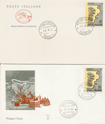 POSTE ITALIANE_" VISITATE L'ITALIA" _DUE BUSTE PRIMO GIORNO D'EMISSIONE ...