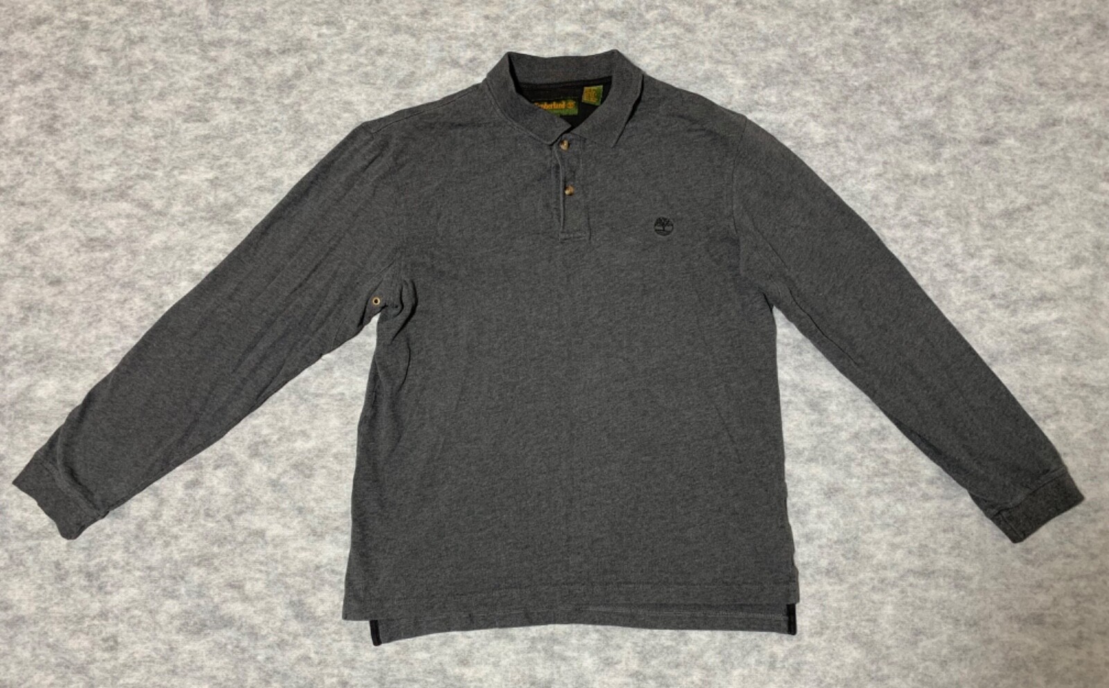 Mens Timberland Grey Collar Polo Long Sleeve Shirt Si… - Gem