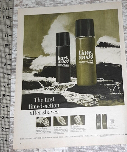 1966 Eversharp Vintage Print Ad After Shave Lotion Bark Wood Lime ...