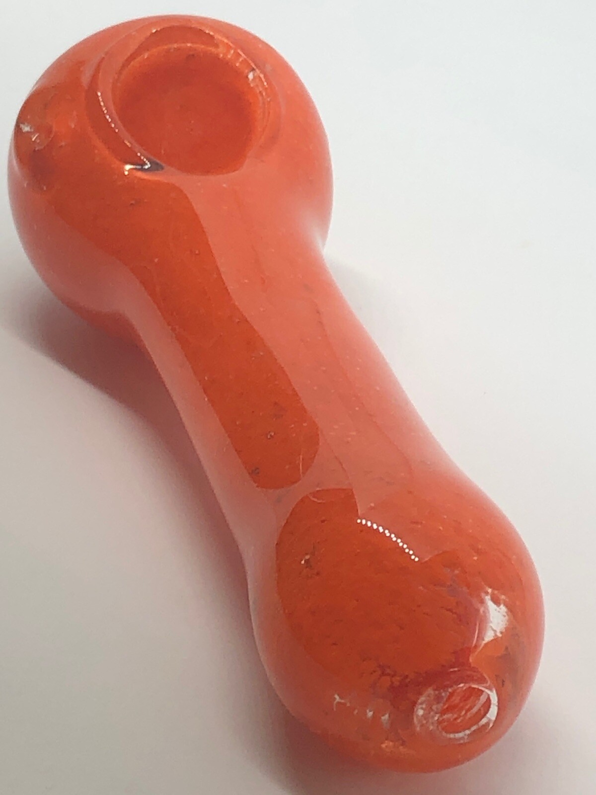 USA TOBACCO SMOKING HEAVY HAND PIPE BLOWN 5” GLASS INSIDE OUT TANGERINE ...