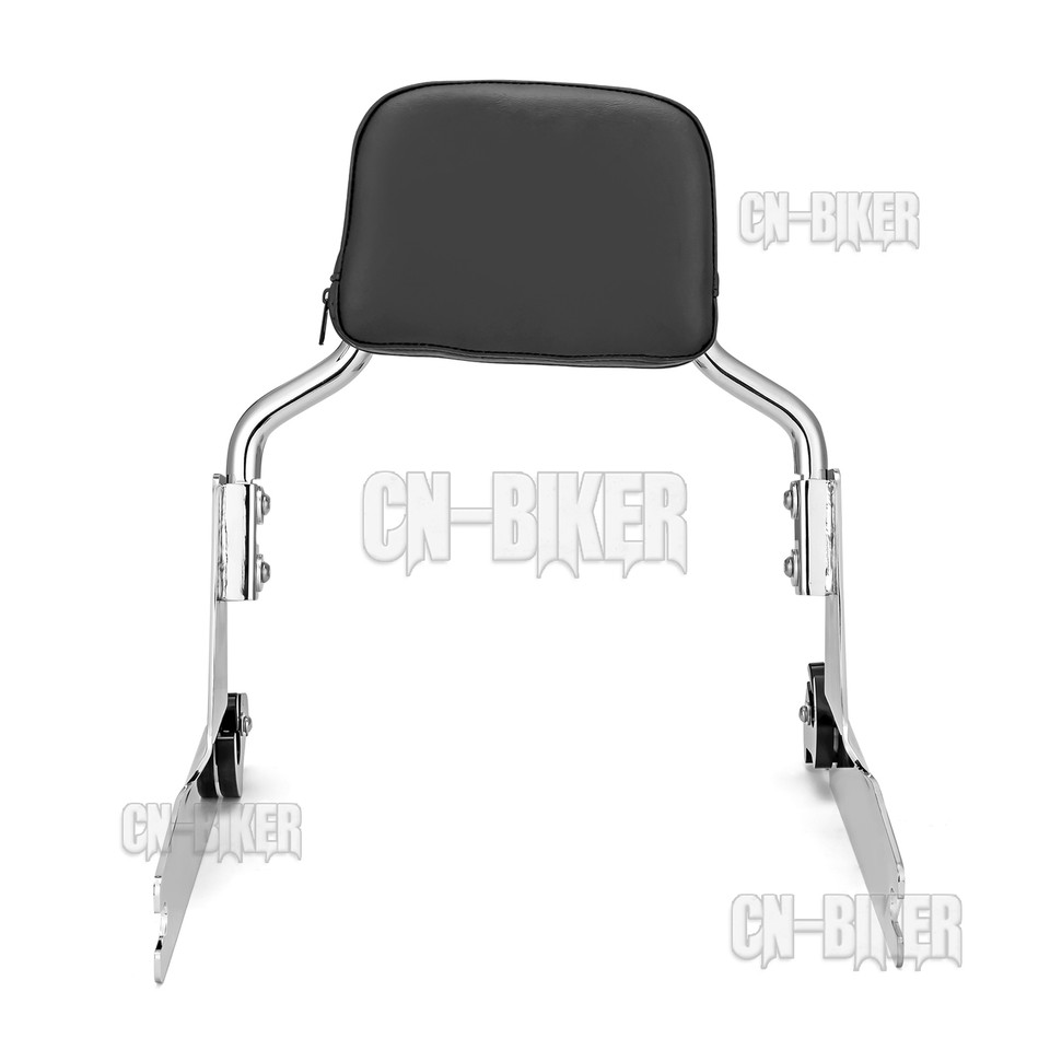 Chrome Passenger Backrest Short Sissy Bar For Harley Softail FXST FXSTC ...