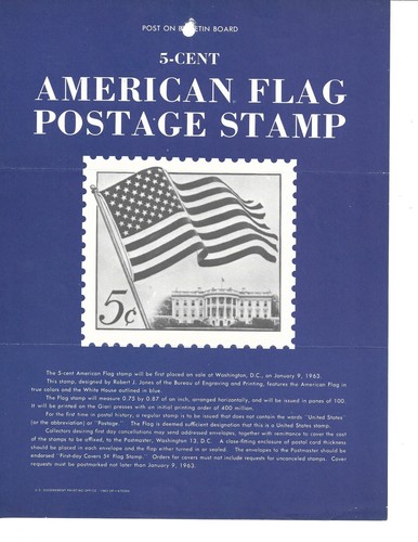 1968 6¢ American Flag Commemorative Postage Stamp FDC Postal Poster | eBay