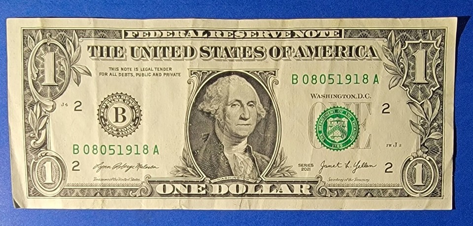 fancy serial number 2021 One Dollar Note BIRTHDAY OR ANNIVERSADY AUG ...