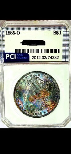 1885-O Gem BU Morgan Dollar Monster Rainbow Color Toned | eBay