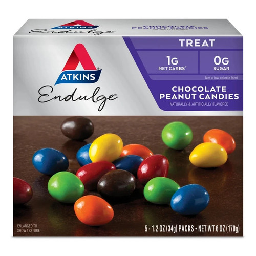 Atkins Endulge Chocolate Peanut Candies, Zero Sugar Snacks, Low Carb ...