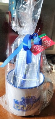 Elf Gift Set World’s Best Cup Of Coffee Mug, Stationary Note Pad Pen ...