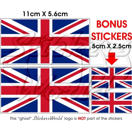 BRITISH Union Jack Flag United Kingdom UK 110mm Bumper Sticker Decal x2 ...
