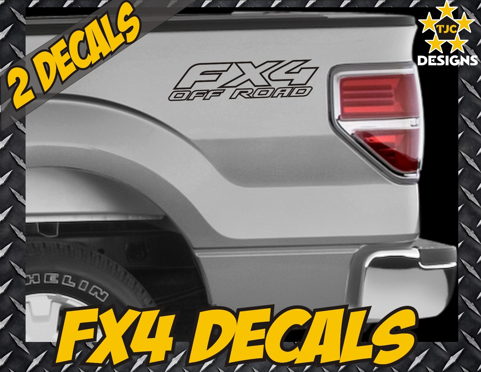 Fx4 OFF ROAD MATTE BLACK Truck Bed Decal Set for Ford F150 Super Duty ...