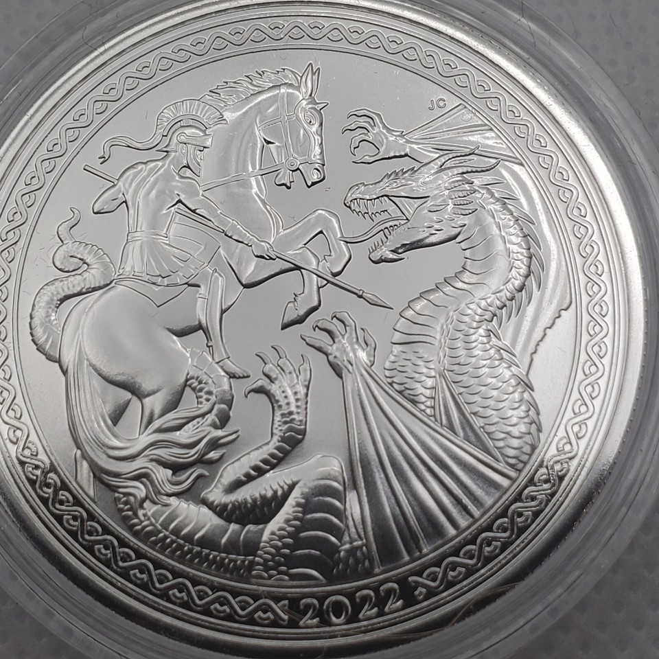 1 oz .999 silver coin St. George & The Dragon Ascension Island Modern ...