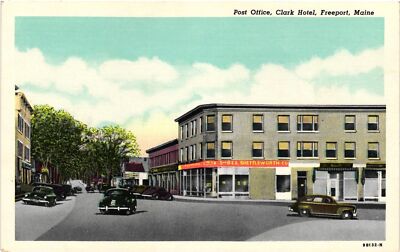 Vintage Postcard- Post Office, Clark Hotel, Freeport, ME Early 1900s | eBay