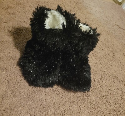 Justice Girl's Size 5 1/2 - 7 1/2 Faux Fur Cozy Bootie Slippers In ...