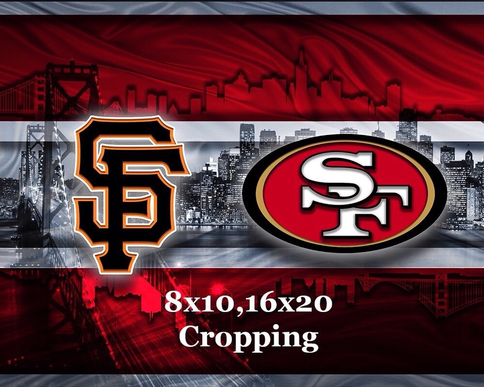 SAN FRANCISCO Sports Teams SF 49ers, SF Giants San Fransisco 20x30in ...