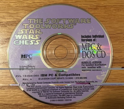 STAR WARS CHESS Computer Game PC 3.5" Software Toolworks 1993 Disc Only ...