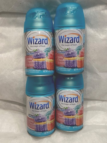 4 PACK Wizard Automatic Spray Refills VANILLA CUPCAKES, Fits Glade ...