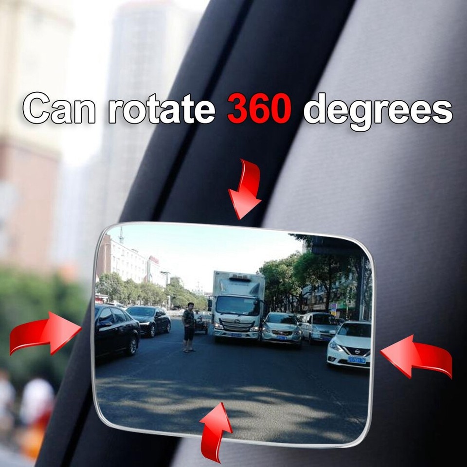 Car Rearview Mirror Reverse Blind Spot Mirror 360° Wide Angle Rotate ...