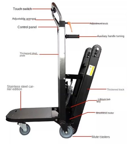 Electric Stair Climbing Machine Hand Trolley Climbing Cart Crawler-type ...