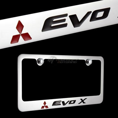 Mitsubishi LANCER Evolution EVO X Plated Brass License Plate Frame w ...