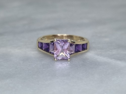 Solid 9ct Yellow Gold Solitaire Accents Ring 2ct Rectangle Princess ...