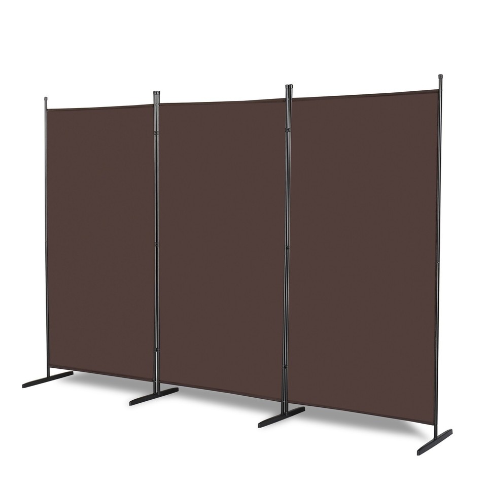 6FT Folding Wall Privacy Screen 3-Panel Room Divider Movable Partition ...