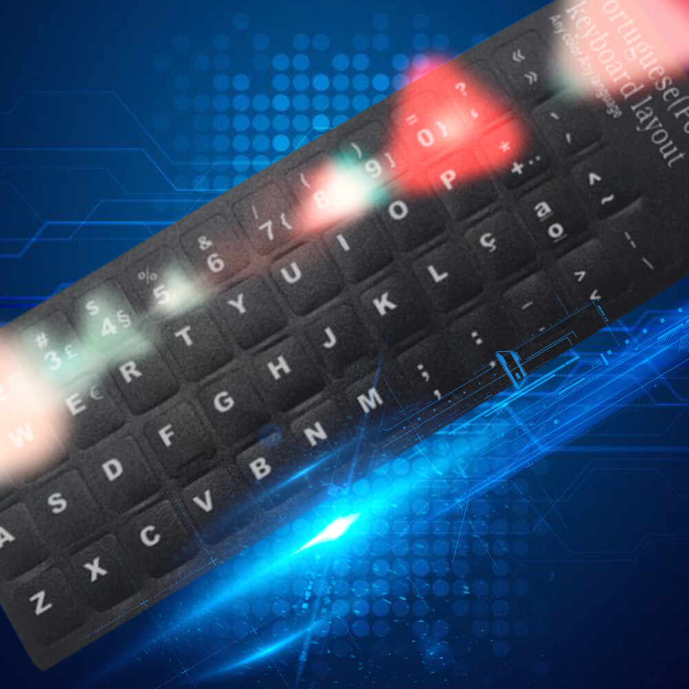 AU Portuguese Language Notebook Keyboard Cover Sticker Layout Black For ...