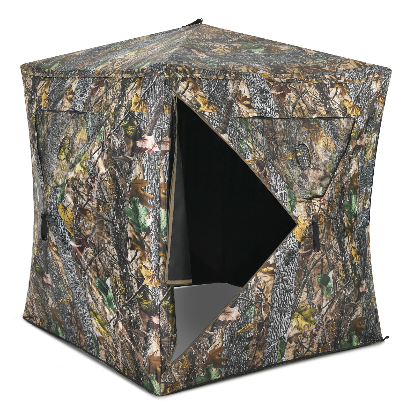 3 Person Portable Hunting Blind Pop-Up Ground Tent w/ Gun Ports ...