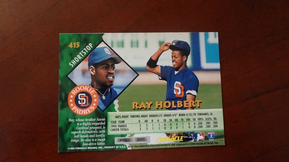 1995 PINNACLE # 415 RAY HOLBERT BASEBALL CARD | eBay