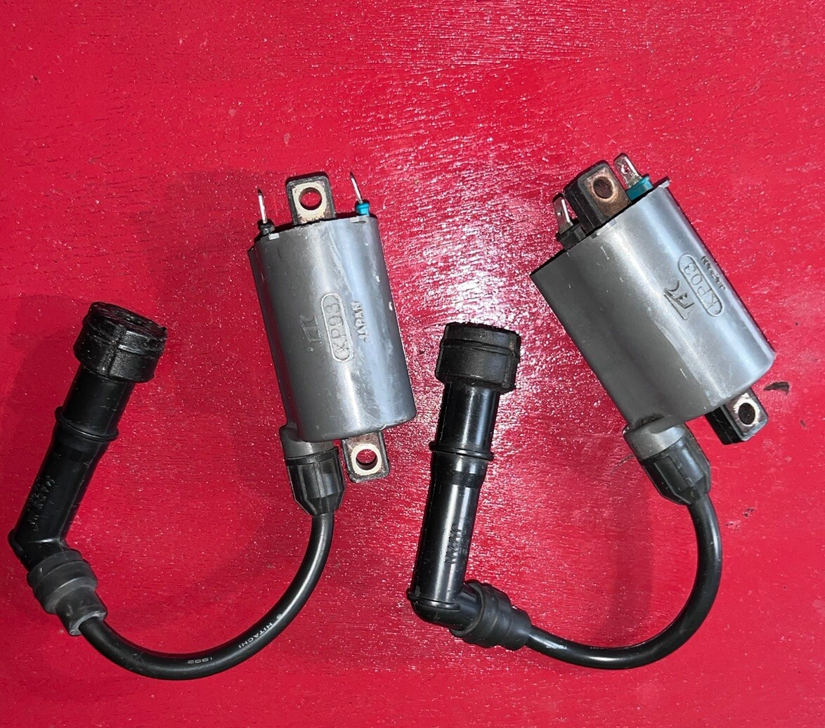 KAWASAKI 90-07 EN500 VULCAN IGNITION COILS CABLE CAP SPARK PLUG TWO ...