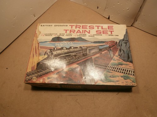 Vintage marx Trestle train set in original box, battery operated J6459 ...