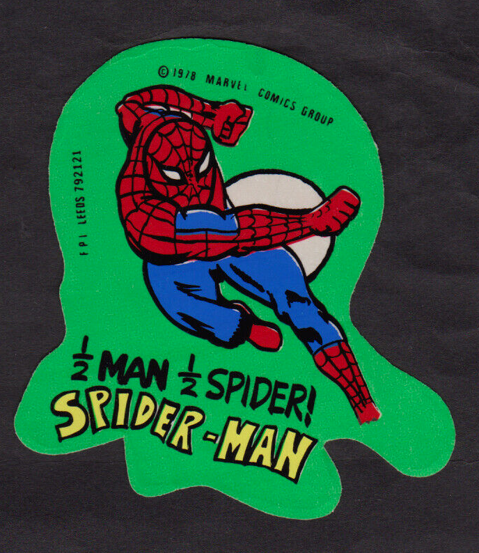 1978 Dutch SPIDER-MAN Sticker Marvel Super Heroes 1/2 Man 1/2 Spider | eBay