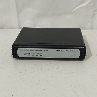 3Com OFFICECONNECT GIGABIT SWITCH 5, (3C1670500C) 12V 1A Without Power ...