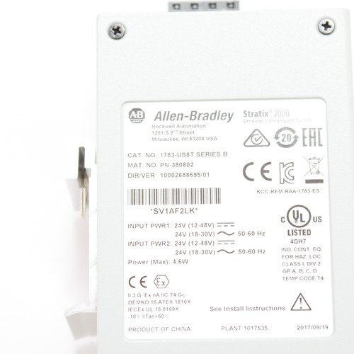 Allen Bradley 1783-US8T Ser B 8-Port Stratix 2000 Ethernet Switch ...