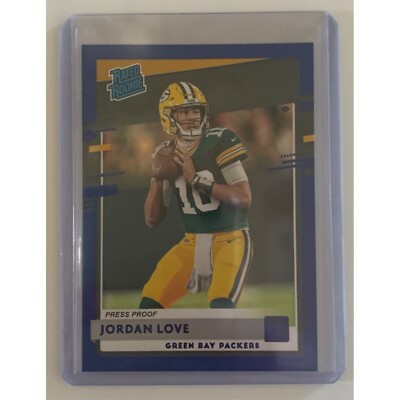Jordan Love 2020 Panini Donruss Rated Rookie Blue Proof Rookie Card 304 ...