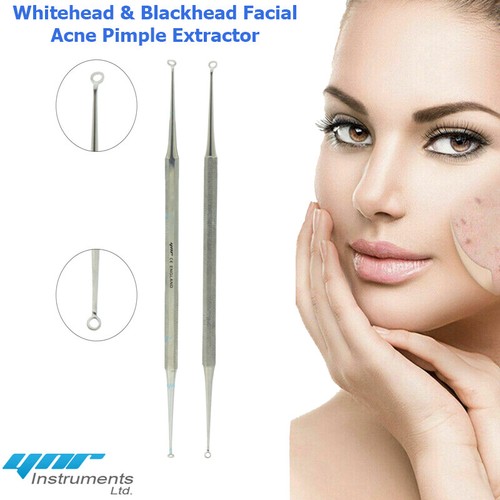 Whitehead & Blackhead Facial Acne Pimple Extractor Comedone Remover ...
