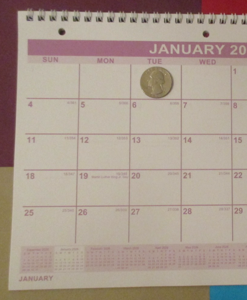 2026 Monthly 3-Hole Spiral - Home Office School WALL ~ NOTEBOOK ...