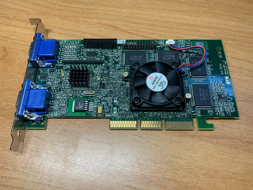 MATROX 08068R DUAL VGA Graphics Card G4+MMDHA32 32MB AGP 906-04 REV.B ...