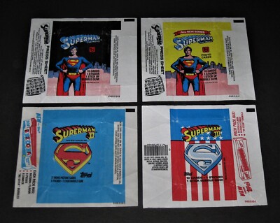 SUPERMAN © 1978-83 Topps Card Wrappers ~ (Set of 4) | eBay