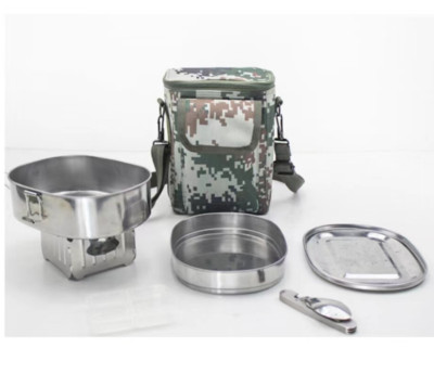 Outdoor Military Camping Mess Kit With Alcohol Stove Stove Cutlery ...