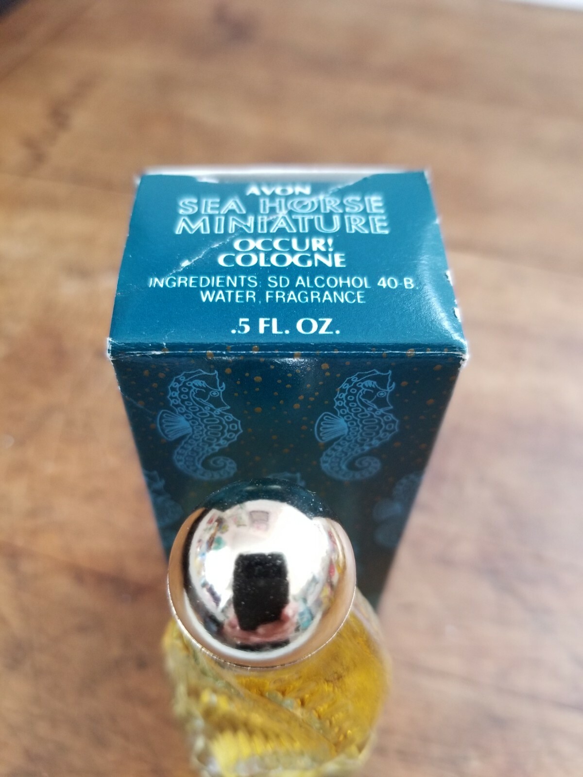 Vintage 1980 Avon Occur Cologne Miniature Seahorse Bottle With Box Full ...